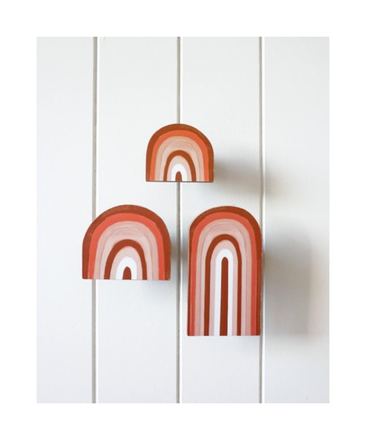 Rainbow Wooden Wall Hooks Set | KiKi Fashion Co.